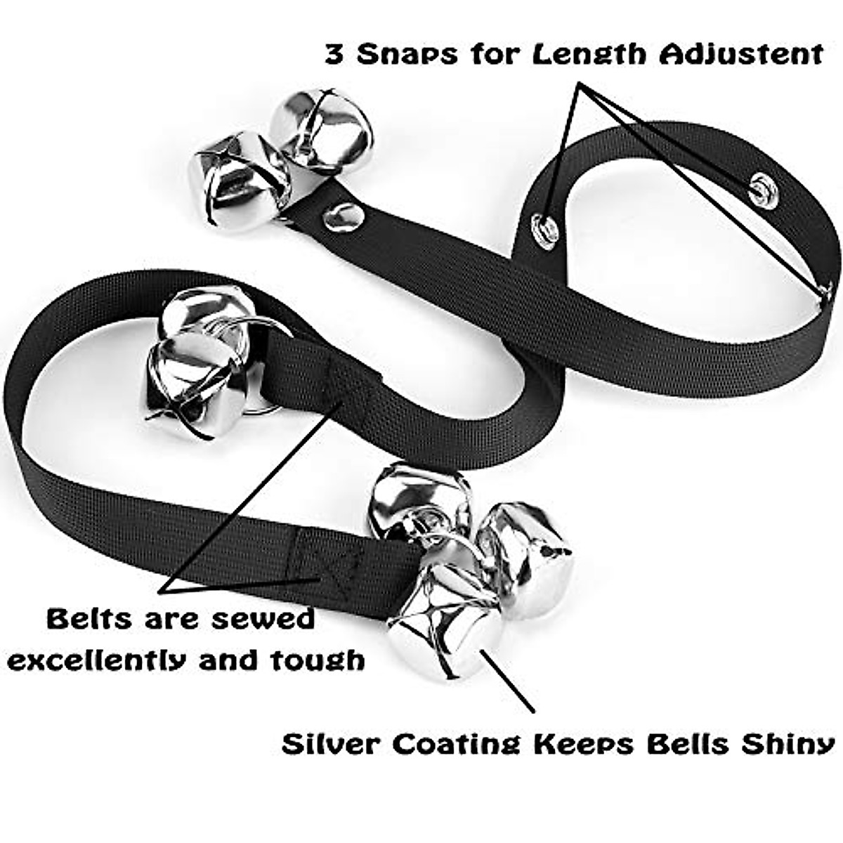 Luckyiren Upgraded Puppy Bells Dog Doorbells for Door Knob/Potty Training/Go Outside-Dog Bells for Puppies Dogs Doggy Doggie Pooch Pet Cat for Dog Lovers-Premium Quality-3 Snaps for Length Adjustment