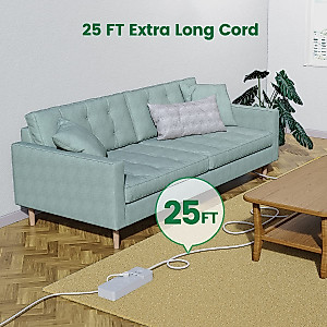 Power Strip Surge Protector, ORICO 25FT Extension Cord with USB Ports, 8 Outlet & 2 USB Flat Plug Power Strip, 15A Circuit Breaker(1850W/15A), Wall Mount for Home, Office, Hotel, ETL Listed-White