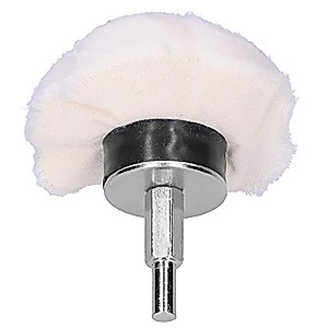White Cloth Polishing Wheel, Mushroom Type Polishing Buffing Wheel with Handle Cotton Polished Grinding Tools for Drill Buffer Attachment(75mm)