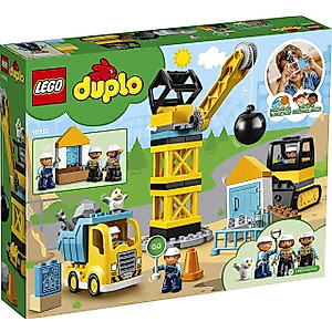 LEGO DUPLO Construction Wrecking Ball Demolition 10932 Toy for Preschool Kids; Building and Imaginative Play with Construction Vehicles; Great Developmental Gift for Toddlers (56 Pieces)