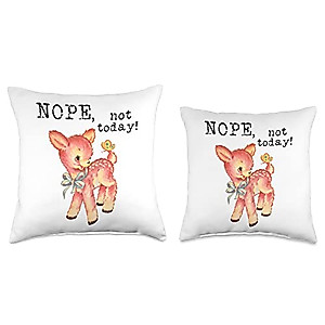 Pink Sky Kitsch Kawaii, Funny Deer, Kitsch, Retro Christmas Throw Pillow, 18x18, Multicolor