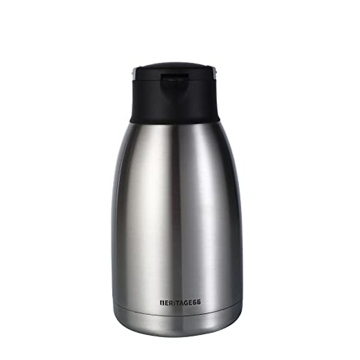 Heritage66 Stainless Steel Thermal Coffee Carafe Triple Wall Thermal Vacuum insulated 12 hours heat Retention/24 hours cold Retention Tea, Water, and Coffee Dispenser (2 Liter wide mouth)