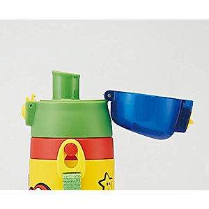Skater SDPV5-A Children's Stainless Steel Direct Drinking 3D Water Bottle, Kids, 16.2 fl oz (480 ml), Super Mario Boys