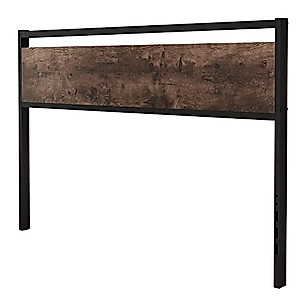 TXIYEAN Headboard Only Sturdy Wood Headboard with Metal Slat Rustic Headboard Easy Assembly, Twin, Twin XL/Queen/King (Queen)