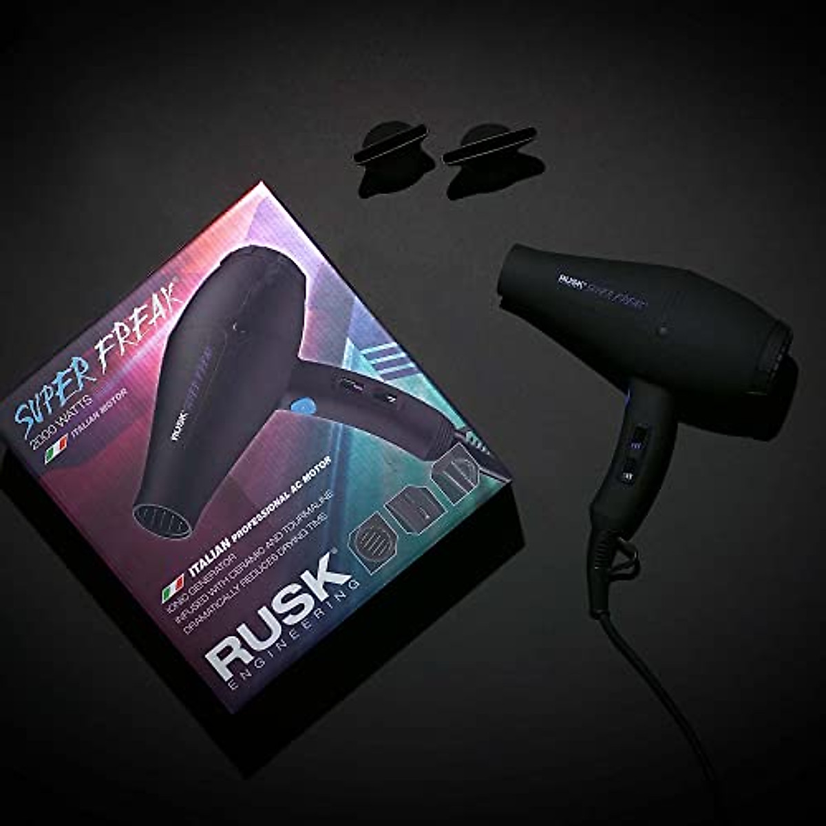 Rusk Engineering Super Freak Professional 2000 Watt Dryer with Italian Motor, Features and Italian Motor that Delivers Superior Airflow and Air Pressure