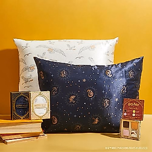 Harry Potter x Kitsch Satin Pillowcase | Softer Than Silk Pillowcase | Cooling Pillow Case Cover with Zipper | Pillowcase Satin for Hair & Skin | Pillow Cases Standard Size Queen (Owl Post, 1 Pack)