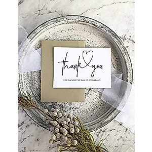 Thank You For Raising the Man of My Dreams Wedding Day Card, Mother in Law to Be Gift from Bride for Grooms Parents