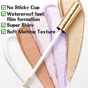 FOCALLURE Metallic Chameleon Liquid Lipstick, Glitter Lip Gloss, Shimmery Finish, Nonstick Cup Lip Makeup for Costume, Cosplay, Rave Festival, 06 ROSE QUARTZ