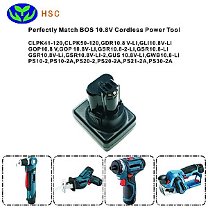 4000mAh 18650 Battery Pack BOS12D Li-ion Battery 12V Replacement for BOSCH BAT411 D70745 BAT411A BAT412A PS40-2 PS20-2 Battery Pack 12V