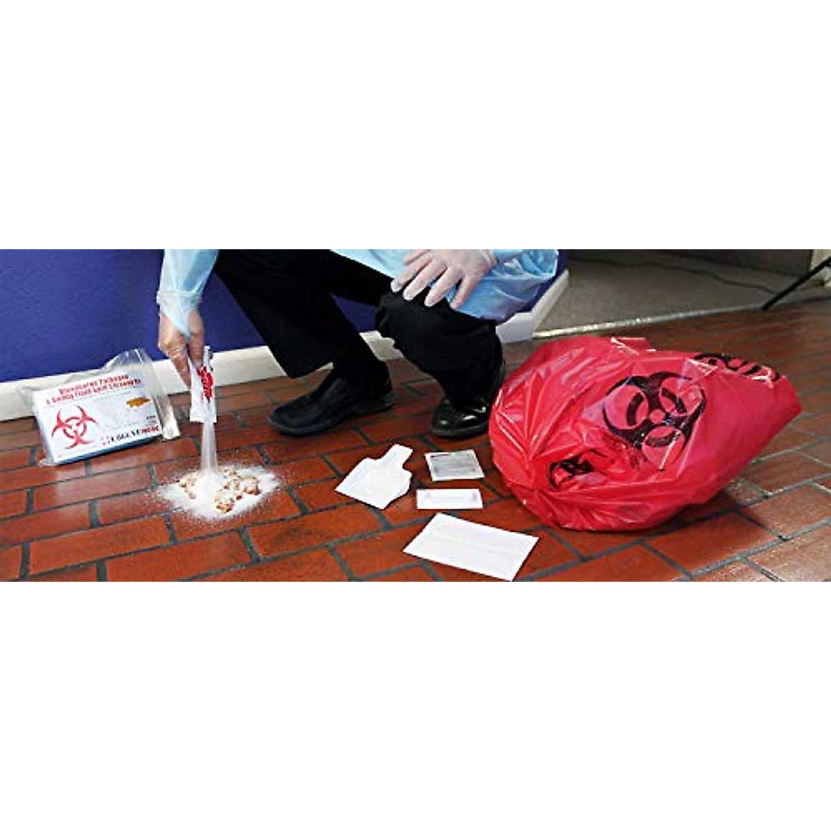 Urgent First Aid 22 Piece Bodily Fluid Clean Up Pack/Bloodborne Pathogen Spill Kit - be OSHA Compliant and Protect from Dangerous Exposure to Blood and Other potentially infectious Materials