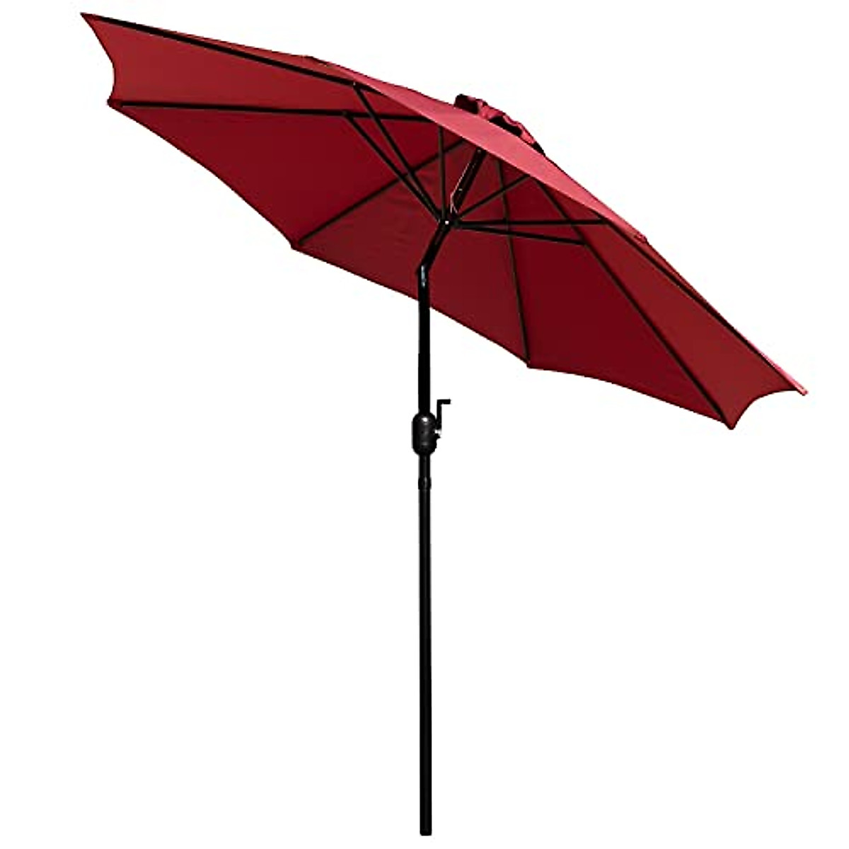 Flash Furniture Kona Red 9 FT Round Umbrella with 1.5" Diameter Aluminum Pole with Crank and Tilt Function