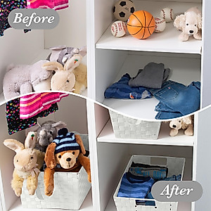 Simplify Medium Woven Strap Tote, HeatherGrey, Small Tote