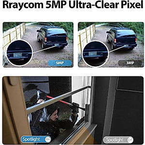 Rraycom 5MP Solar Security Cameras Wireless Outdoor with Solar Panel, 2K QHD WiFi Wireless Camera for Home Security with Color Night Vision, Motion Detection, 2-Way Talk, Compatible with Alexa