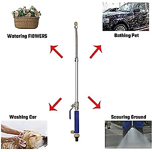Yiliaw High Pressure Power Washer Wand Extendable Hydro Jet Water Hose Nozzle Flexible Watering Sprayer Cleaning Tool for Garden Gutter Patio Car Pet Window