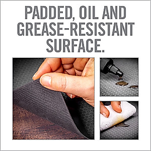 Real Avid Universal Smart Mat - 43x16”, Large Gun Cleaning Mat With Integrated Red Parts Tray, Gun Oil Resistant, Non-Slip, Padded Cleaning Mat, Great Rifle Cleaning Mat for Gun Cleaning Kits,charcoal