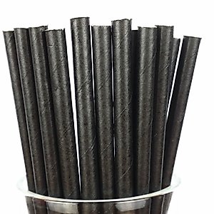 Free DHL 500 pcs Plain Black Paper Straws Bulk, Colored Disposable Solid Color Black Paper Drinking Straws for Holiday Party, Wedding, Baby Shower, Birthday, Halloween Pure Mason Jar Straws