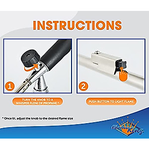 Flame King Propane Gas Blow Torch 20,000 BTU w/Self Igniter, Fire and Charcoal Starter, Weed Burner and more
