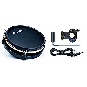 Alesis Command 8 inch Mesh Drum Pad with Clamp and Silverline Audio 10ft Trigger Cable Bundle [Compatible with Roland/Yamaha/Simmons/Ion]