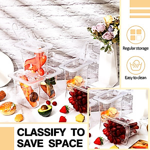 Geetery 12 Pack 1/9 Size 6'' Deep Polycarbonate Food Pan with Lid Clear Stackable Plastic Pan Restaurant Food Storage Containers with Hinged Lids for Hotel Supplies