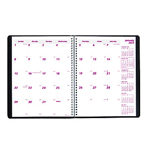 Brownline 2023 Essential Monthly Planner, 16 Months, September 2022 to December 2023, Twin-Wire Binding, 11" x 8.5", Black (CB1260.BLK-23)
