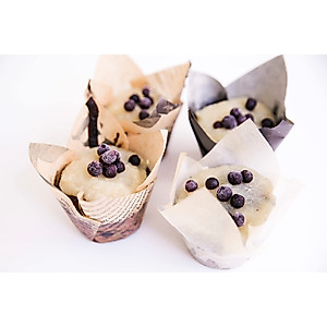 PacknWood -209CPSL2B Lotus Liners,Lotus White Silicone Baking Cup Liner, Paper Baking Cupcake Lotus,(4 oz, 2.75" x 1.9") - Case of 100