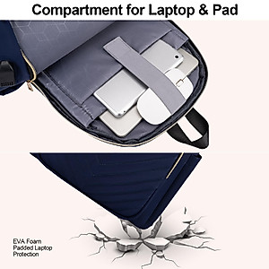 Bonioka Travel Laptop Backpack 15.6 Inch Work Laptop Bag with USB Charging Port, Water Resistant School Computer Backpack for Women Black