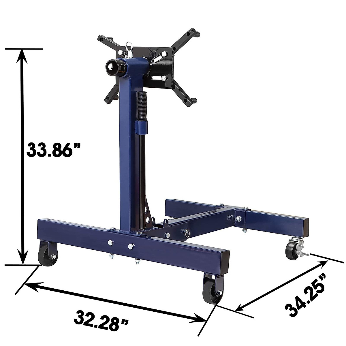 BIG RED AT26801UR Torin Steel Rotating Engine Stand with 360 Degree Rotating Head and Folding Frame, 3/4 Ton (1,500 lb), Blue