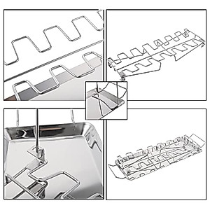 ZENFUN 14 Slots Chicken Leg Wing Rack, Stainless Steel Drumsticks Roaster Stand with Drip Tray, Metal Grill Rack for Poultry, Vegetables, Smoker Grill or Oven, BBQ, Picnic, Dishwasher Safe