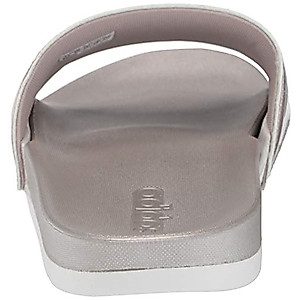 adidas Women's Adilette Comfort Slides Sandal, Champagne Metallic/Champagne Metallic/Crystal White, 11
