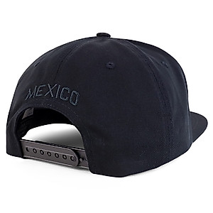 Trendy Apparel Shop Hecho En Mexico Eagle 3D Embroidered Flat Bill Snapback Cap - Black Black