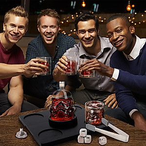 Yingluo Transparent Creative Whiskey Decanter Set With 4 Glasses,Flask Carefe,Whiskey Carafe for Wine,Scotch,Bourbon,vodka,Liquor-750ml Gifts for Men (1 DECANTER + 4 GLASSES)