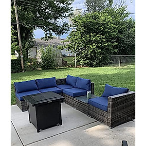 Lmeison Patio Chair Cushions 24 x 22 inch Waterproof Outdoor Chair Cushions Set of 2 Fade Resistant Outdoor Cushions for Patio Furniture Outdoor Seat Cushion for Garden Sofa Couch Chair, Blue