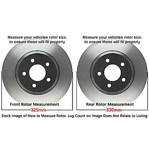 Detroit Axle - Brake Kit for Ford Explorer Flex Taurus Lincoln MKS MKT Brake Rotors and Ceramic Brakes Pads Replacement : 12.80" inch Front and 12.99 inch Rear Rotors