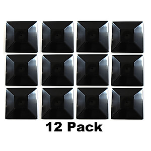 Nominal 4x4 Plastic Fence Post Caps with Nail Hole (3-5/8"x 3-5/8") (12, Black)