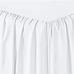 Amazon Basics Lightweight Ruffled Bed Skirt, Classic Style, Soft and Stylish 100% Microfiber With 16" Drop, Full, White, Solid