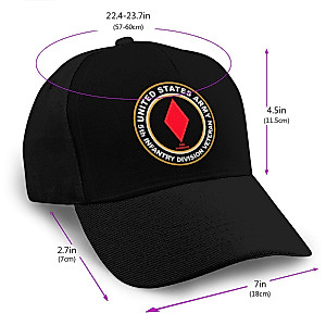 US Army Veteran 5th Infantry Division Red Diamond Unisex Adult Hats Classic Baseball Caps Peaked Cap