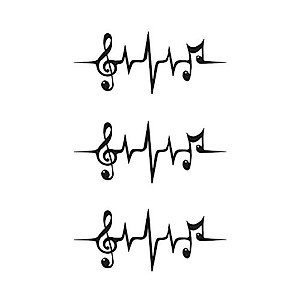 SanerLian Guitar Music Temporary Tattoo Sticker Watercolor Waterproof Adult Men Women Arm Shoulder Back Neck Body Art 10.5X6cm Set of 12 (color3)