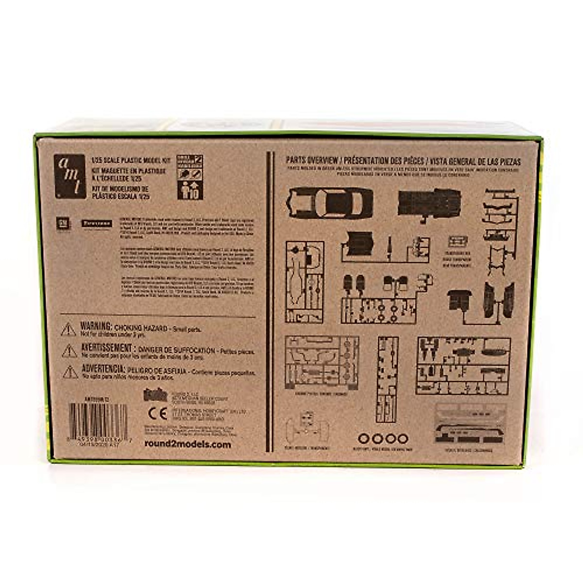 AMT Baldwin Motion 1970's Chevy Camaro 1:25 Scale Model kit (Molded in Dark Green)