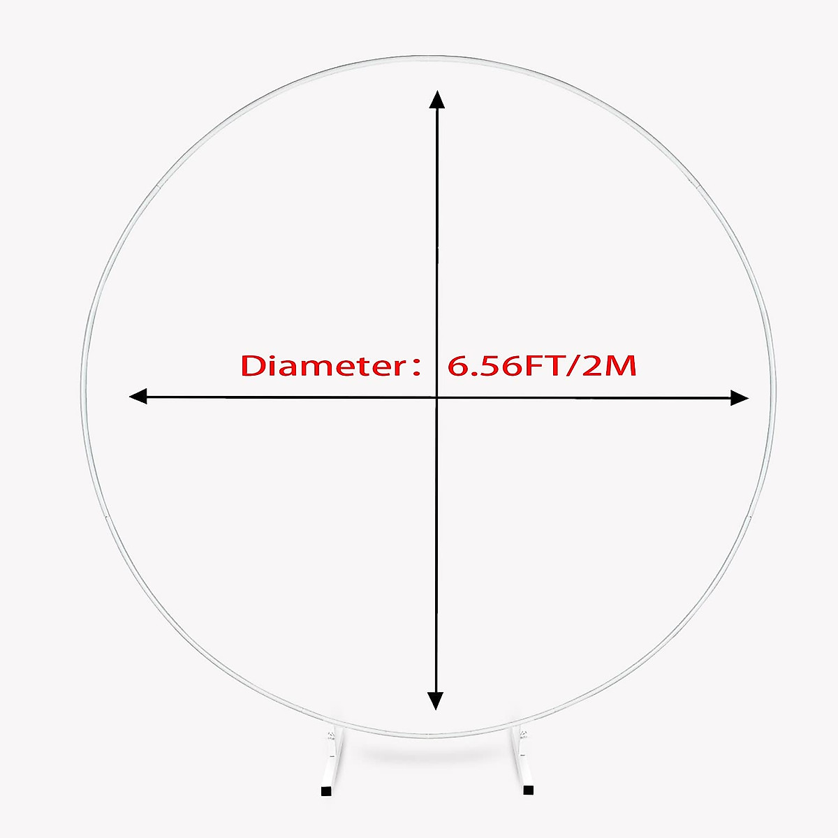 6.6FT White Round Backdrop Stand for Parties, Circle Wedding Arch Ring Backdrop Stand, Metal Balloon Flower Arch Holder Stand for Wedding,Birthday Party,Baby Shower…