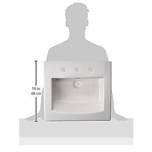 American Standard 0342008.020 Boxe Semi-Countertop Bathroom Sink, 13, White