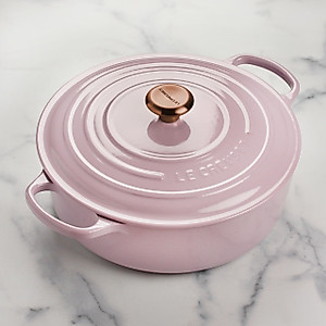Le Creuset Signature 6.75-quart Round Wide Oven with Copper Knob - Enameled Cast Iron (Shallot)