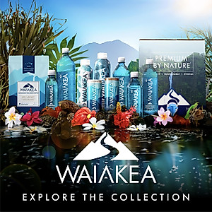 Waiākea - Hawaiian Volcanic Water - Naturally Alkaline Water - pH Range 7.6 to 8.2 - All Natural Minerals & Electrolytes - 100% Recycled Water Bottles - Bottled Water 15 Pack - 23.7 Fl Oz, 700 mL