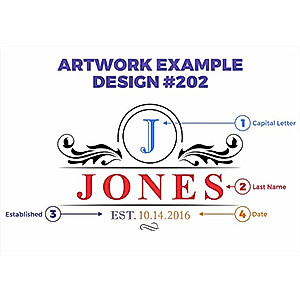 Straga Handmade 15" Sign Personalized Classic Initial Name Design #202-Wedding & Anniversary Gift for Couples-Housewarming & Closing Present- Appreciation-Award-Gift for Parents-Wife-Husband