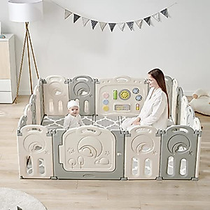 Cloud Castle Foldable Playpen 4-Panel Extension by Fortella (Gray)