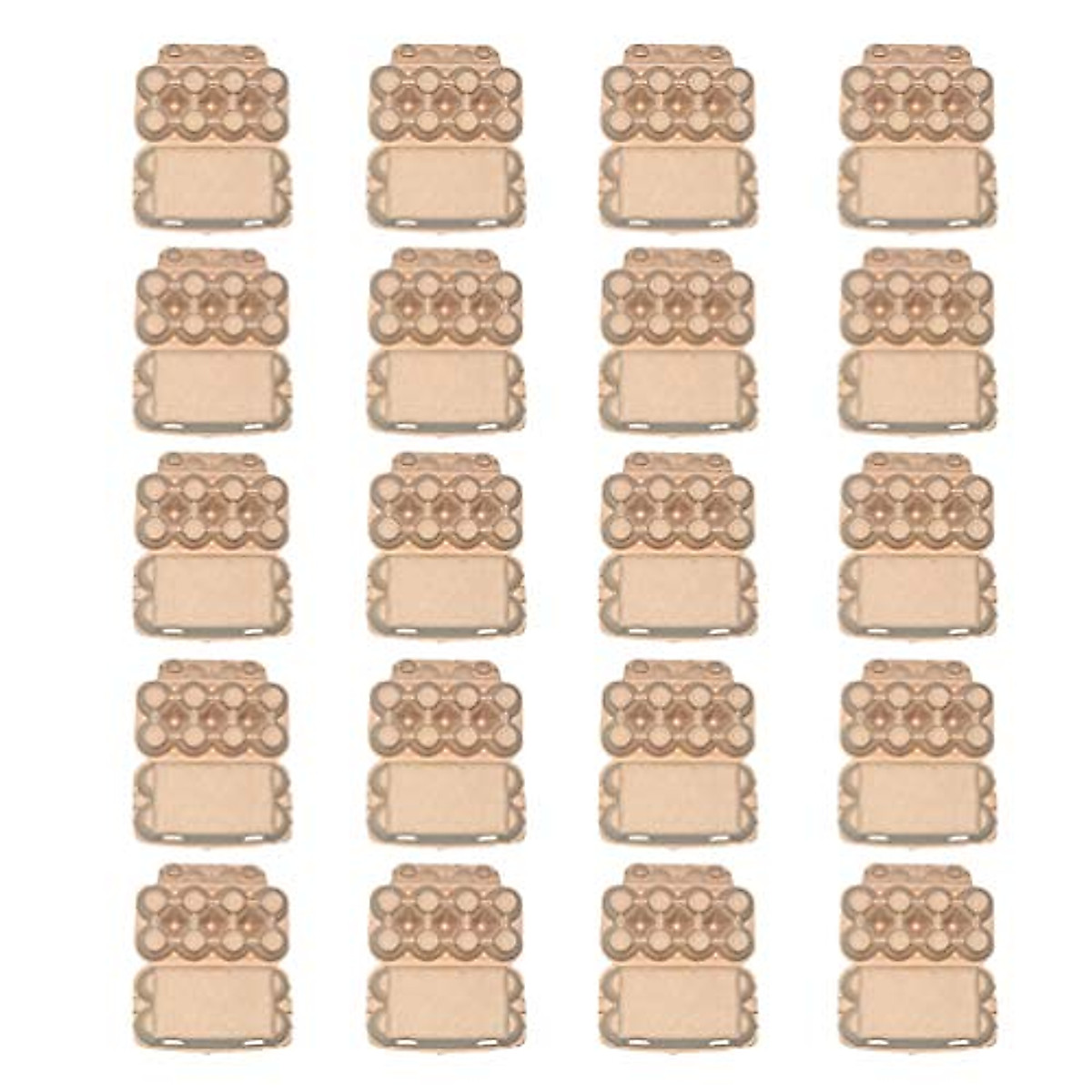 Cabilock 20pcs Egg Cartons Paper Tray Fiber Egg Tray Holder Pulp Egg Containers for Family Farm Market Camping Picnic Travel (Kraft Paper Color)
