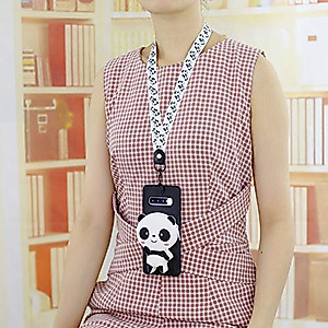 Girlyard for Samsung Galaxy S10 Plus Silicone Case with 3D Cartoon Animal Zipper Wallet Purse Stand Holder Cover and Long Detachable Lanyard Strap Phone Case for Kids Girls,Black Panda