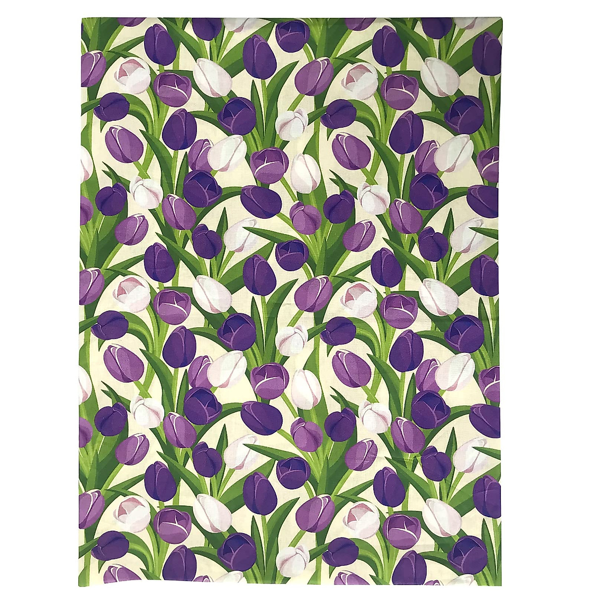 Qililandiy 100% Cotton Tulip Flower Cotton Fabric Quilting Fat Quarter Bundles Patchwork Fabric for Sewing DIY Crafts (1.45 Yard x 1.09Yard)