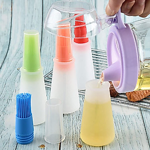 Silicone Oil bottle brush，BBQ/Pastry Basting Brushes,Silicone Cooking Grill Barbecue Baking Pastry Oil/Honey/Sauce Bottle Brush (4 PCS,Multicolor)