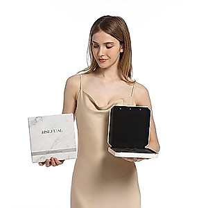 HSLFUAI Necklace Display with Led Light,Jewelry Box for Necklace, Necklace Boxes for Jewelry Gift,Jewelry Gift Box for Wedding, Birthday, Valentine' Day, Mother'S Day, Christmas,Black Velvet Interior