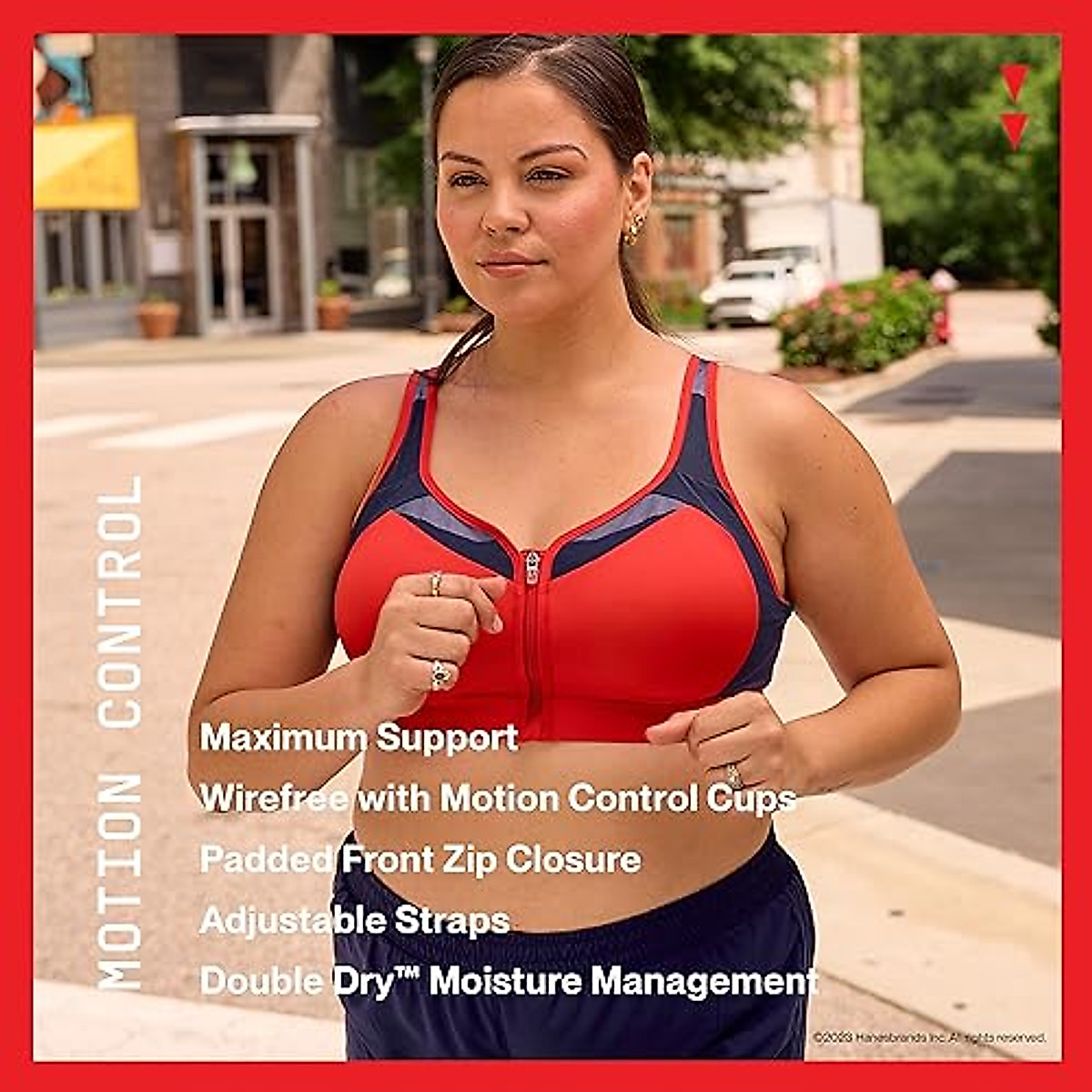 Champion womens Motion Control Zip Sports Bra, White, 38DD US